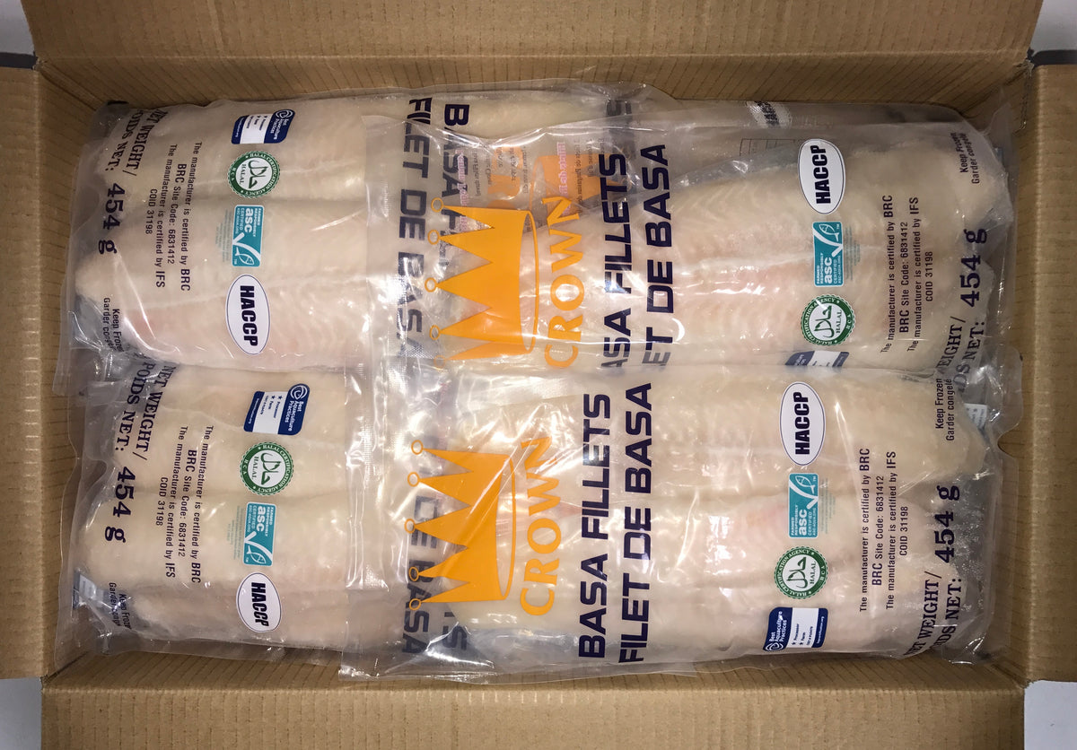 BASA FILLETS RETAIL PACK (22 x 1 LB) - VIETNAM - CROWN BRAND – Ocean ...